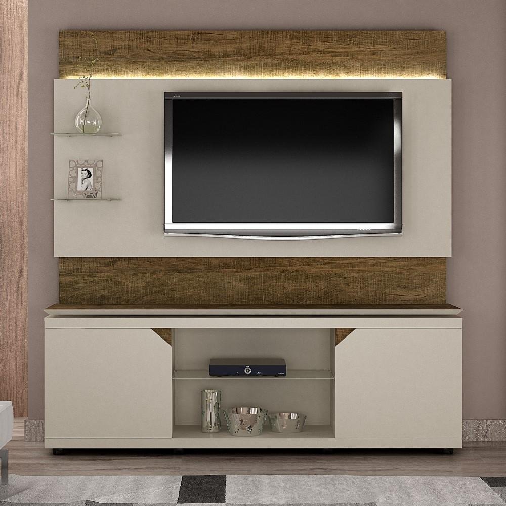 Rack Com Painel LED Home Para TV 65 Polegadas Sala e Quarto 2 Portas ...