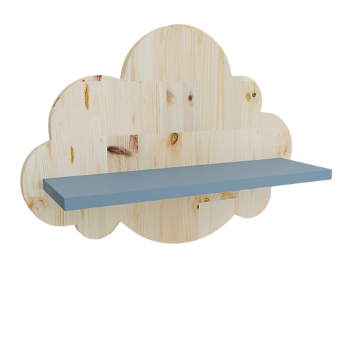 Prateleira Nuvem Modelo 02 Kids Pinus/azul | MadeiraMadeira