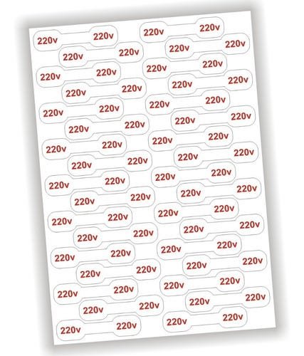 Kit 2 Cartelas Etiqueta Adesivo De Voltagem 220v Fios E Cabos ...