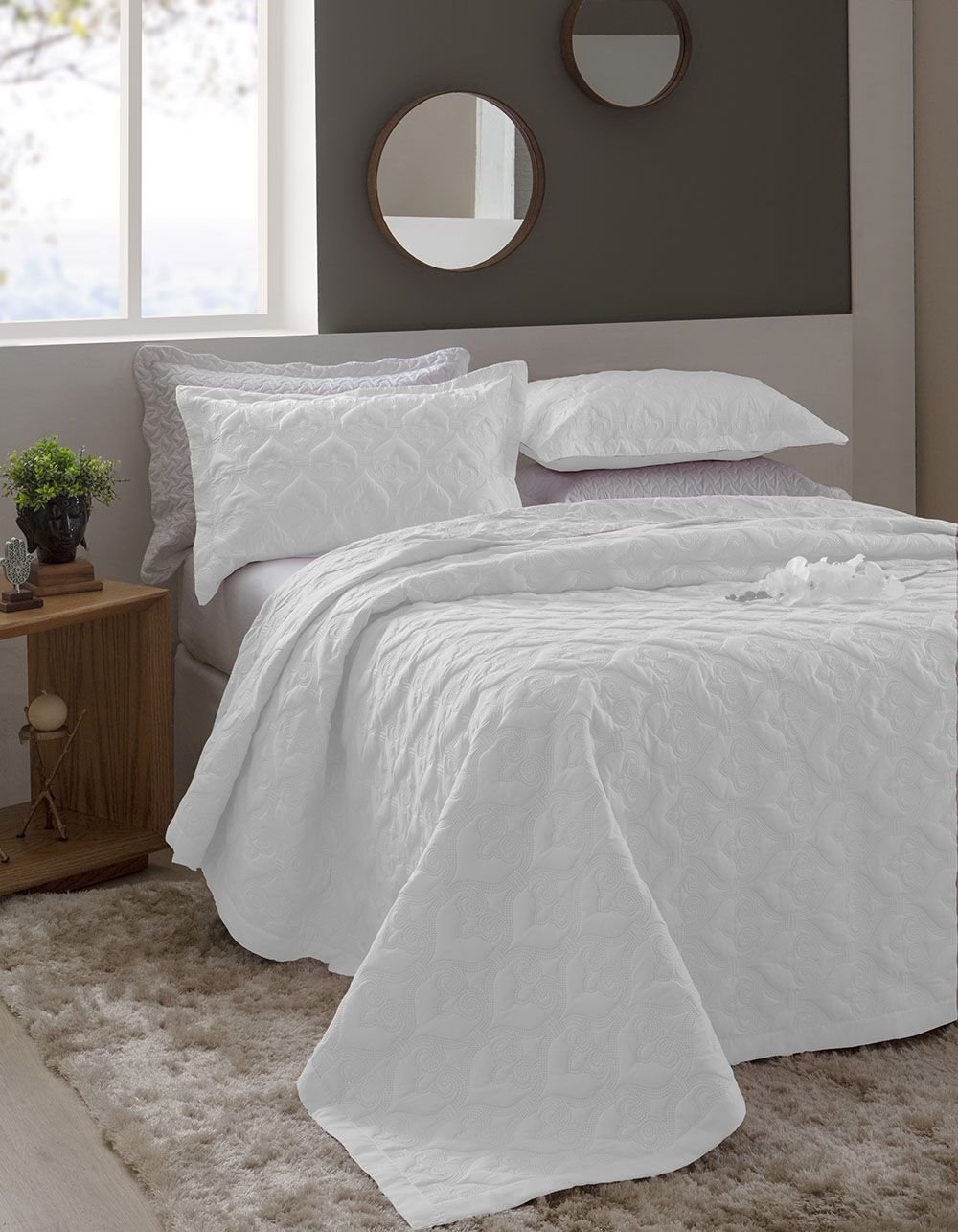 Colcha Matelassê - Madri 3D - Casal - Dupla Face - C/ Porta ...