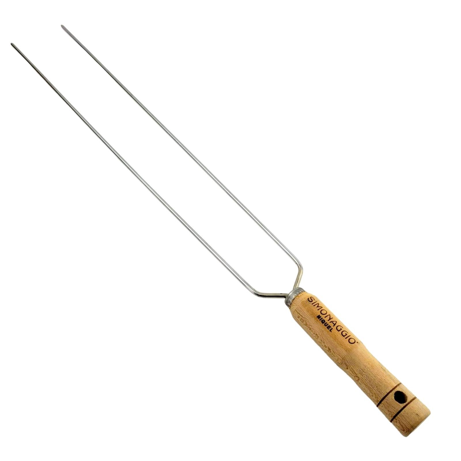 Espeto Para Churrasco Duplo 76x7cm Madeira Inox | MadeiraMadeira