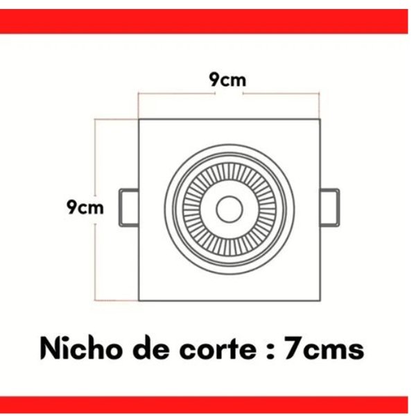 Kit 5 Spot Led Quadrado 5w 6500k Foco Direcionável Embutir Preto AVANT ...