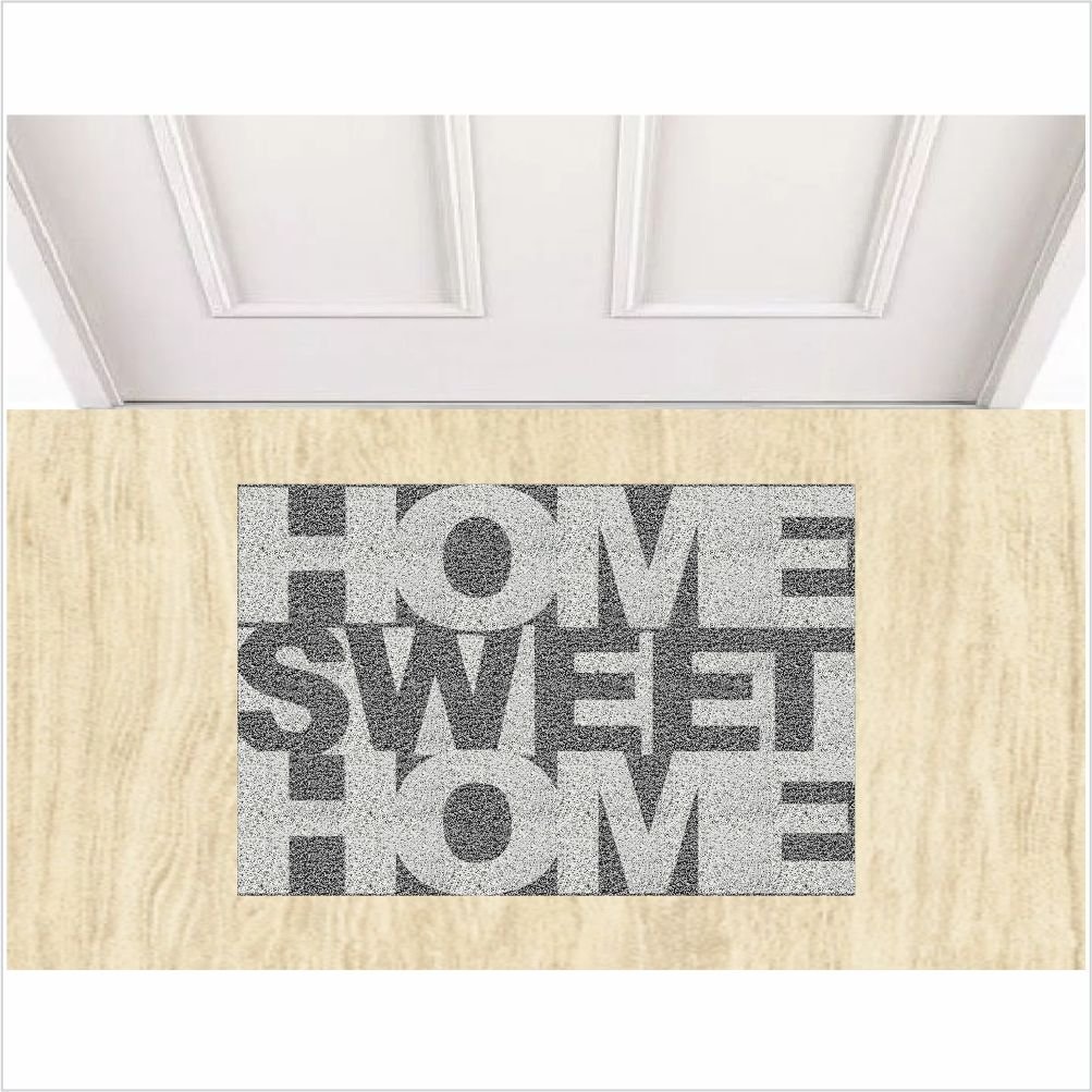 TAPETE PARA PORTA HOME SWEET COR CINZA. | MadeiraMadeira