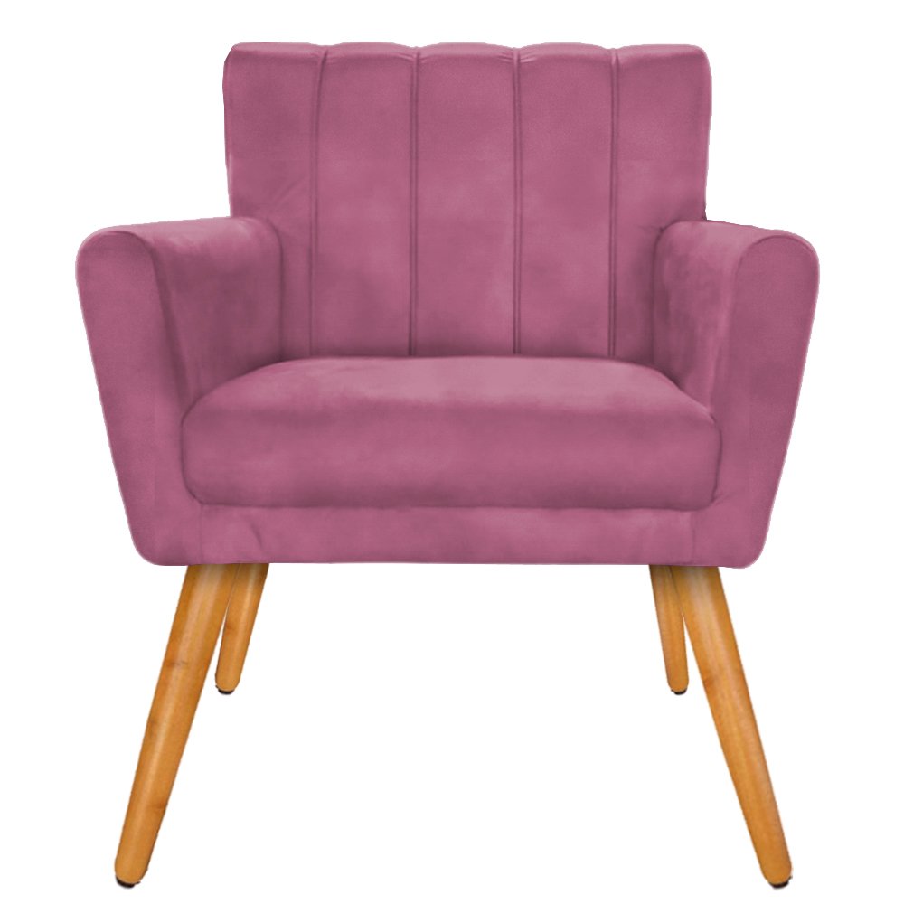 Poltrona Decorativa Cecília para Sala e Quarto Camurça - Innovare Decor ...