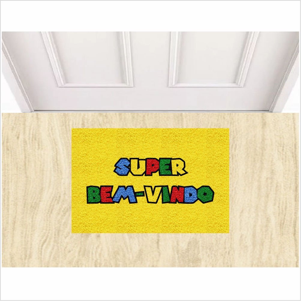 Tapete Capacho Porta de Entrada Decorativo Super Bem Vindo | MadeiraMadeira