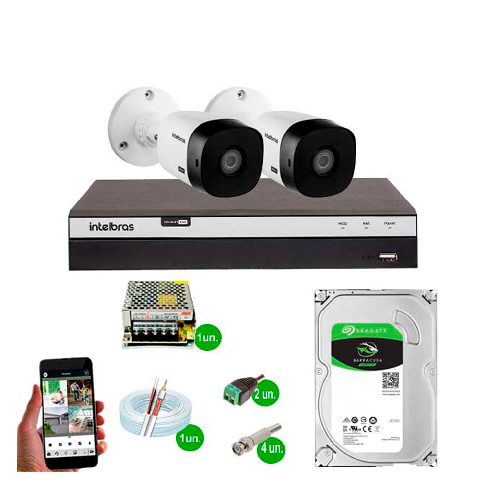Kit Intelbras 2 Cam Vhl 1220B Full HD DVR Mhdx 3104 HD 1 Tb ...