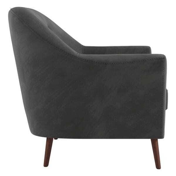 Poltrona Decorativa Sala de Estar Kyle Veludo Grafite - Gran Belo ...