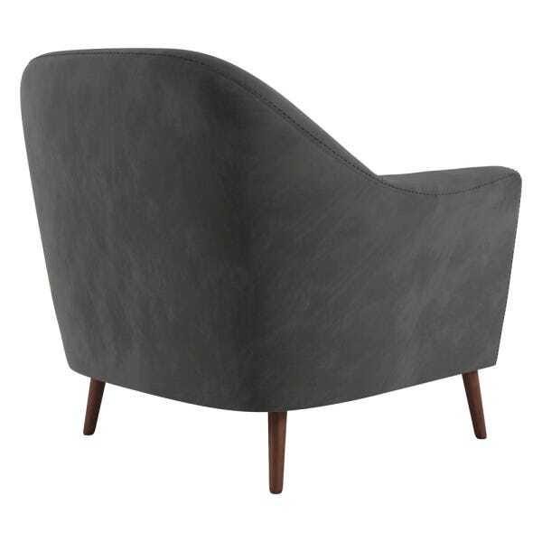 Poltrona Decorativa Sala de Estar Kyle Veludo Grafite - Gran Belo ...