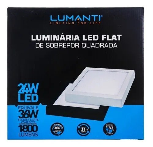 Painel Flat LED 24W Sobrepor | MadeiraMadeira