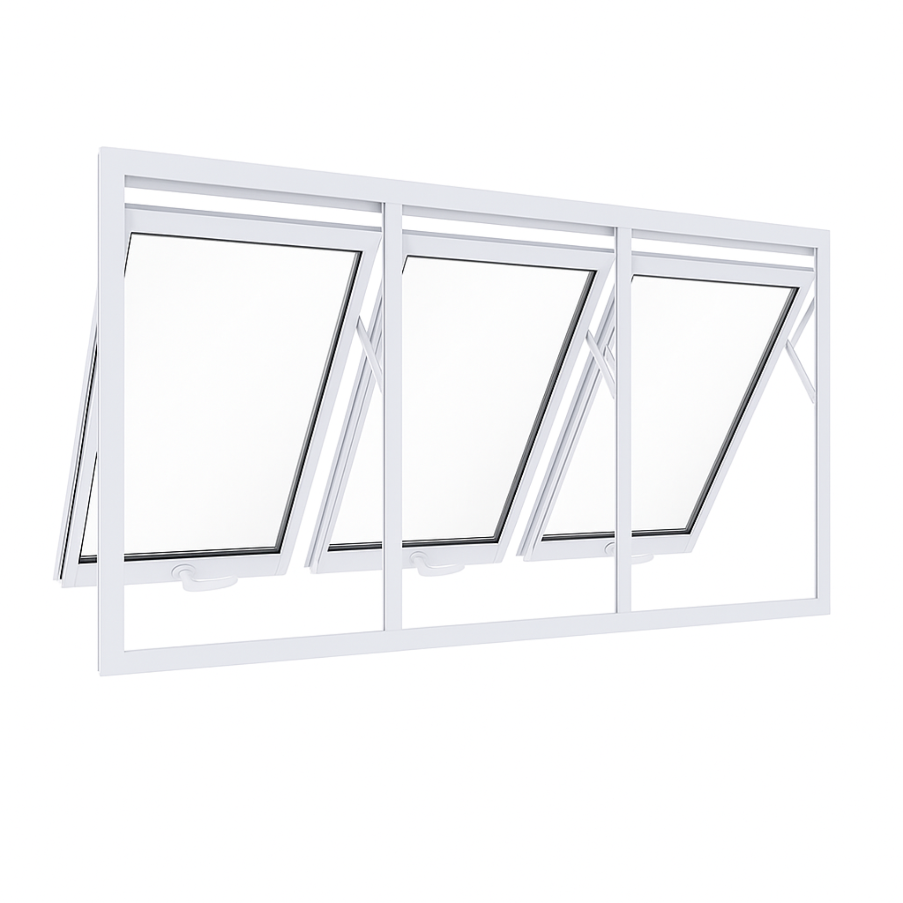 Janela Maxim Ar 3 Seções Aluminio Branco Linha 25 - 60x180 | MadeiraMadeira