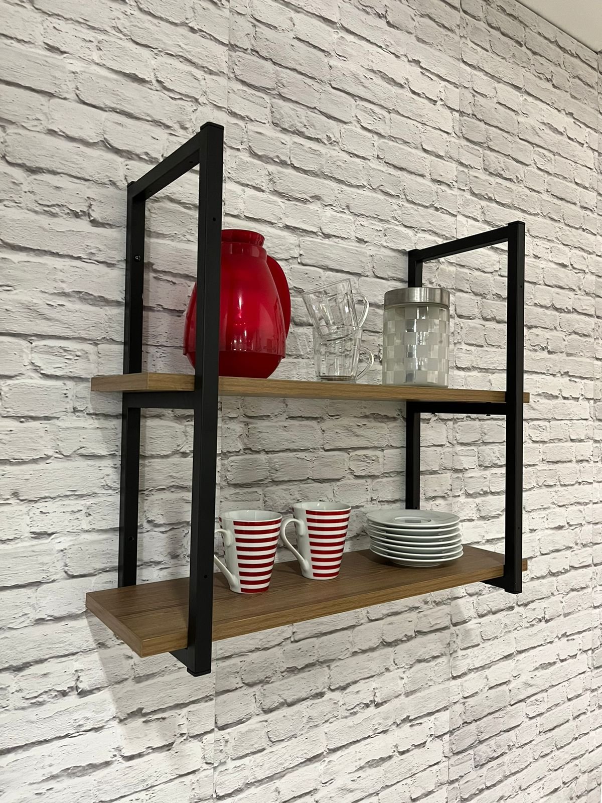 Prateleira Estilo Industrial Suspensa Cozinha Design 68cm | MadeiraMadeira