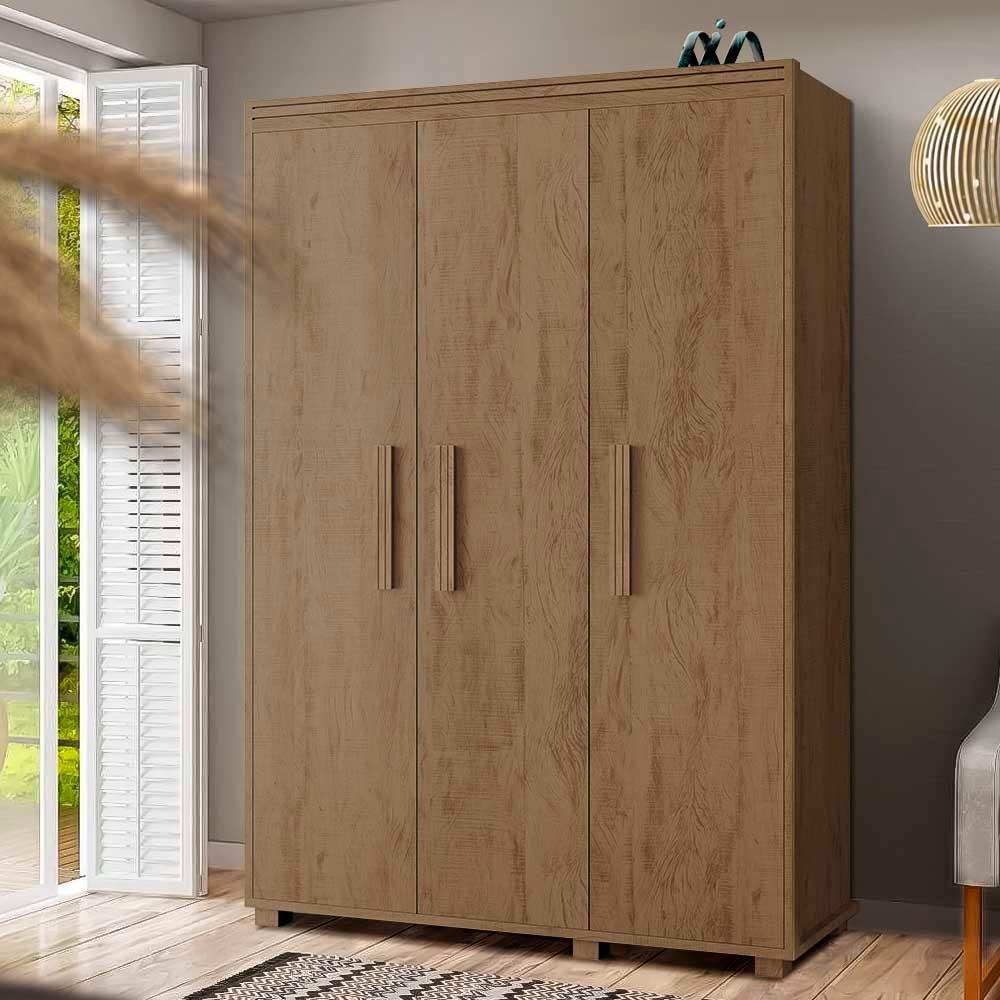 Guarda Roupa Pequeno 3 Portas Castanho | MadeiraMadeira