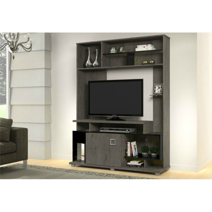 Estante Home para TV Cadence - HB Móveis - Cinza Rovere / Preto ...