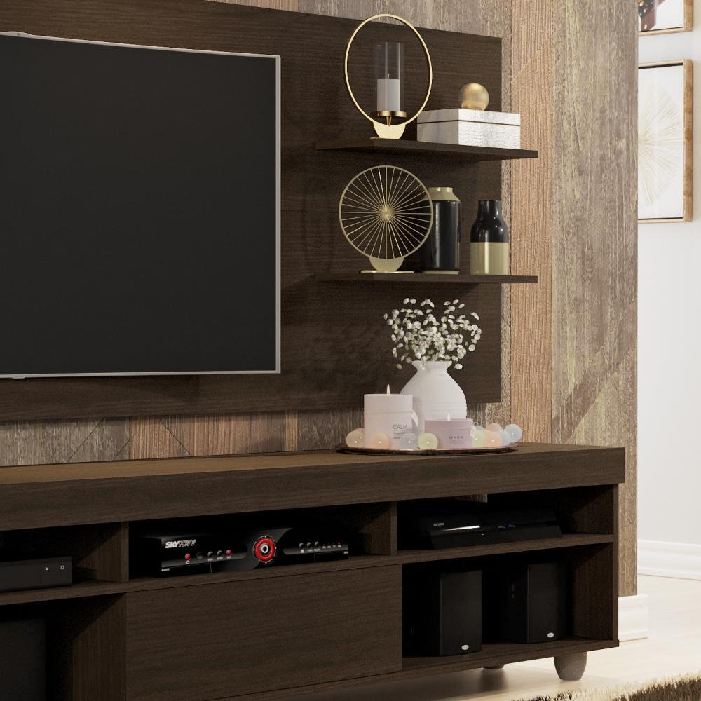 Rack com Painel Retrô Siena Twin com Pés de Plástico - Malbec ...