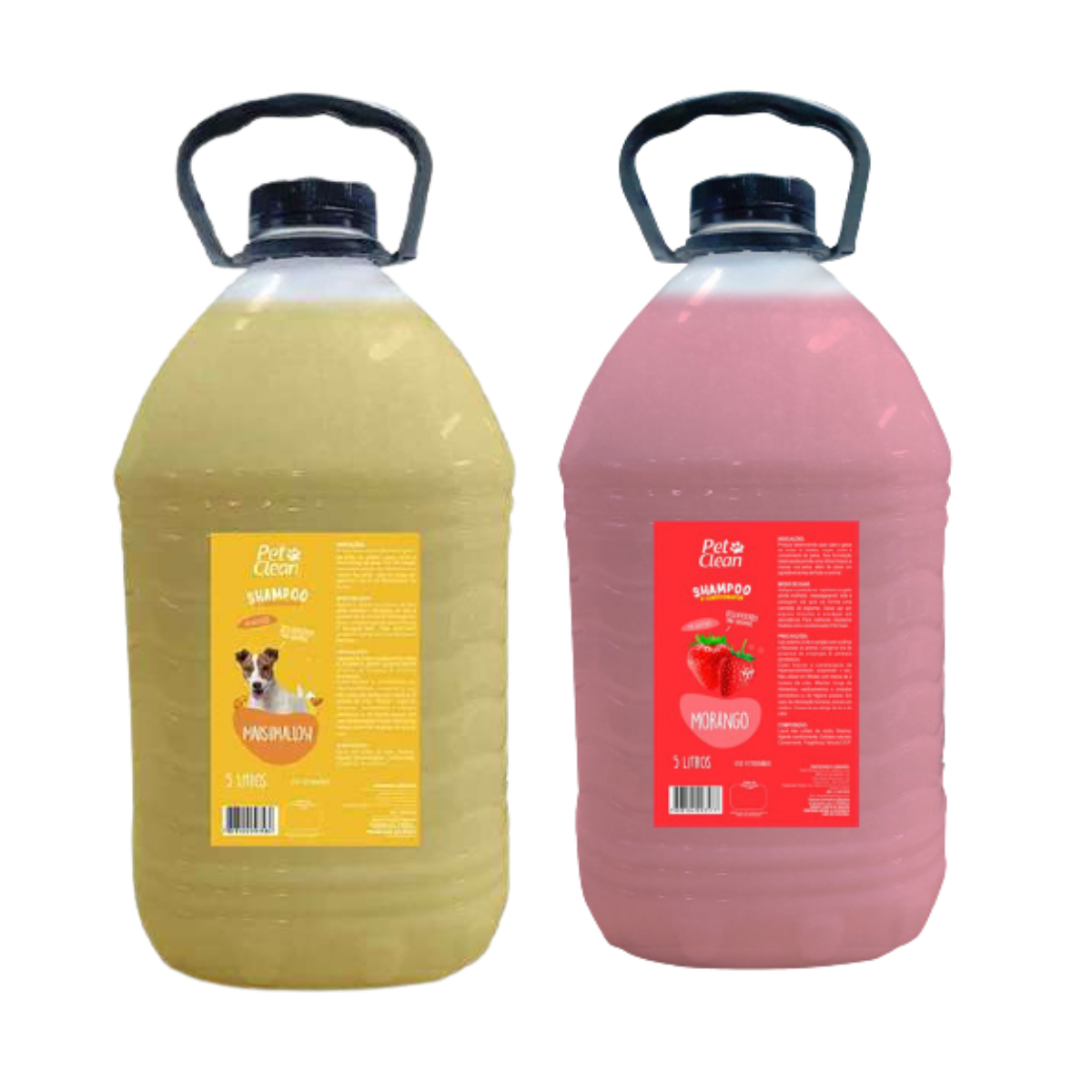 SHAMPOO MARSHMALLOW + SHAMPOO MORANGO 5 LITROS - PET CLEAN | MadeiraMadeira