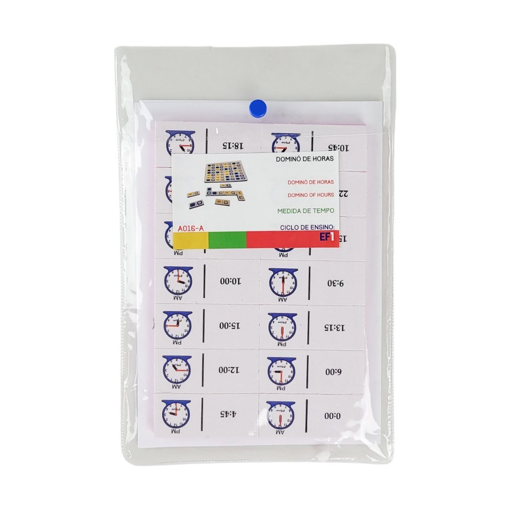 Dominó de Horas Em EVA Material Pedagógico Didático 28 Peças ...