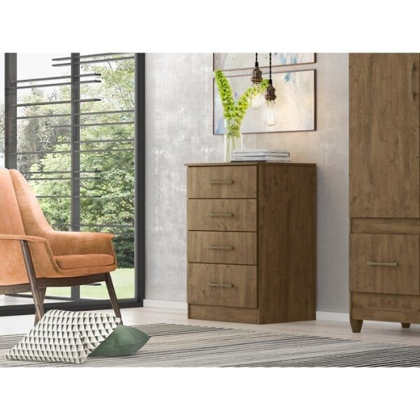 Cômoda 04 Gavetas MS913 Castanho Wood Moval | MadeiraMadeira