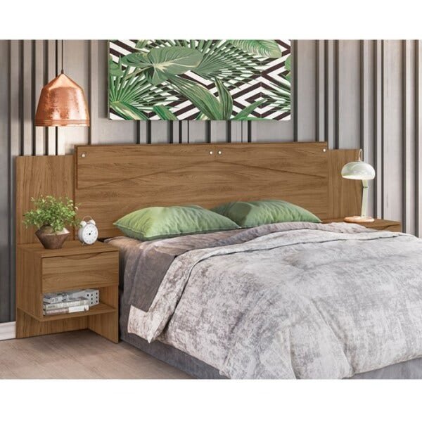 Cabeceira Extensível Com Mesa de Cabeceira Veneza Naturale Moval ...