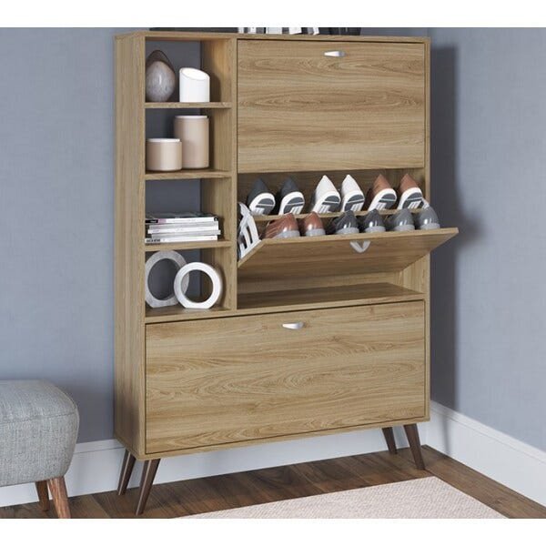 Sapateira Multiuso 03 Portas 03 Prateleiras SP040 Oak Completa Moveis ...