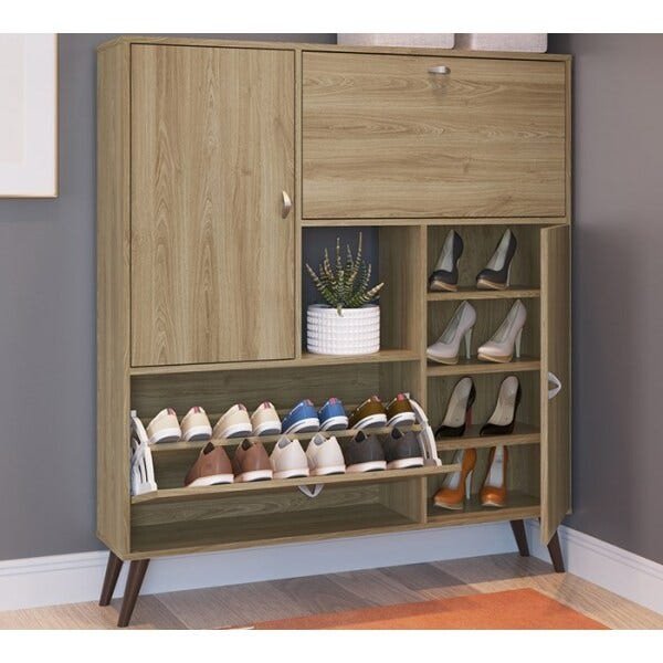 Sapateira Multiuso 04 Portas SP050 Oak Completa Moveis | MadeiraMadeira