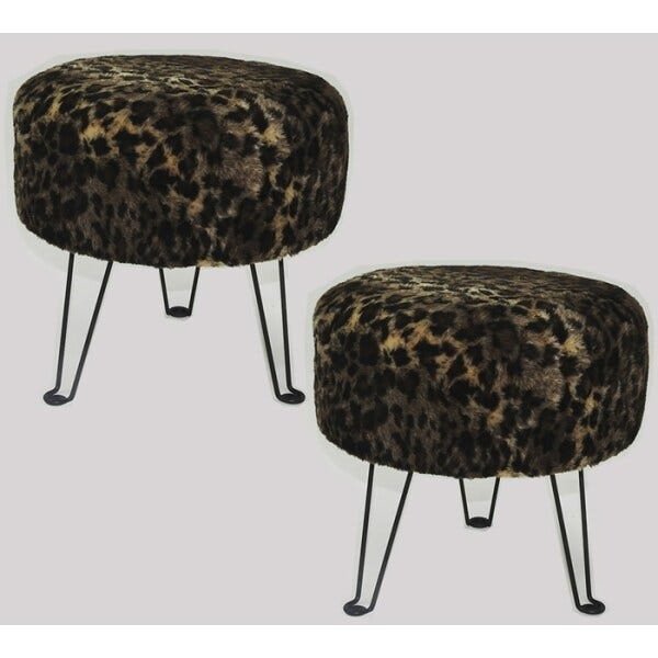 Kit 2 Banco Puff com Pelo Pf7003 Pés Metálicos 441 Tecno Mobili ...