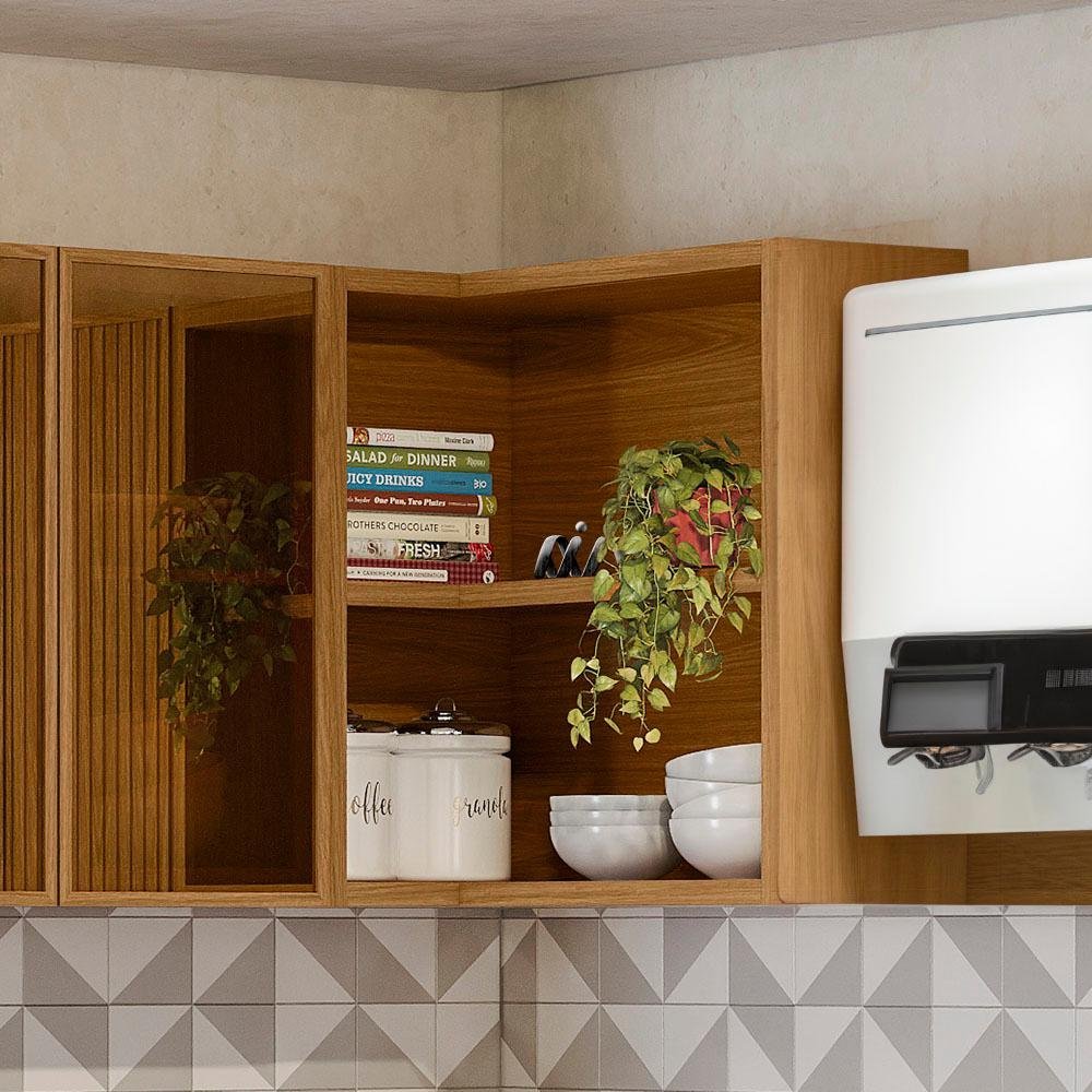Armário Aéreo de Canto para Cozinha Nature Michelangelo Linea Brasil ...
