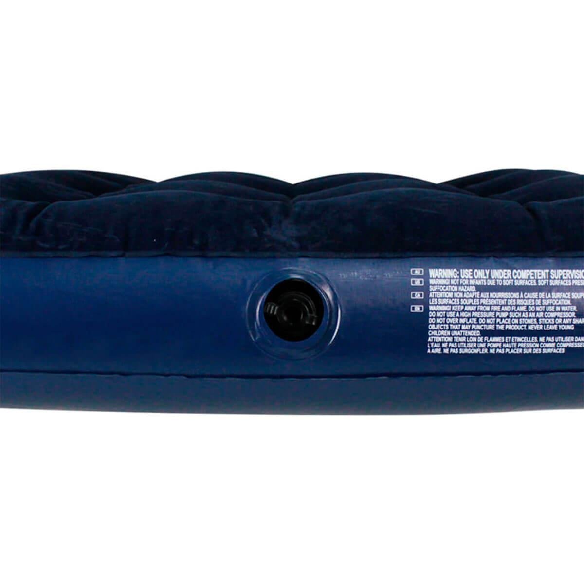 Colchão Inflável Casal Com Bomba De Inflar Camping Azul Bel ...