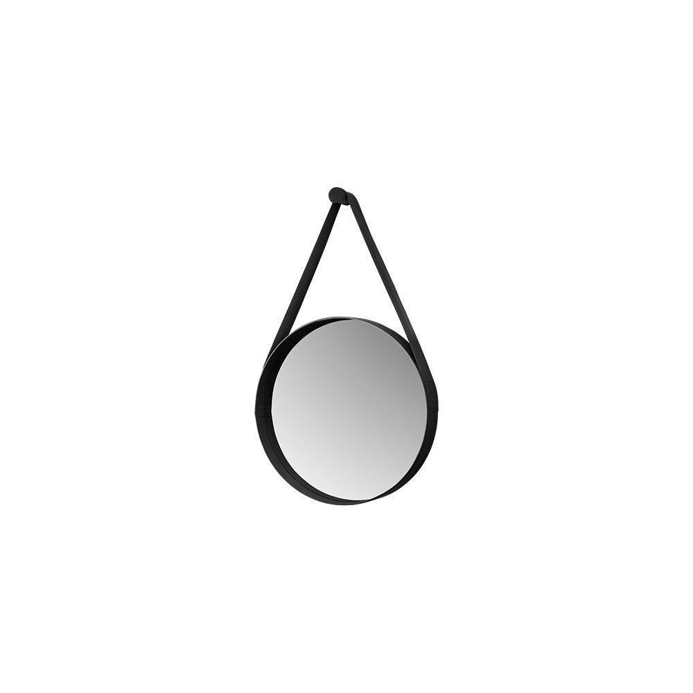 Espelho Decorativo Redondo 50 Cm com Alça Bari Preto | MadeiraMadeira