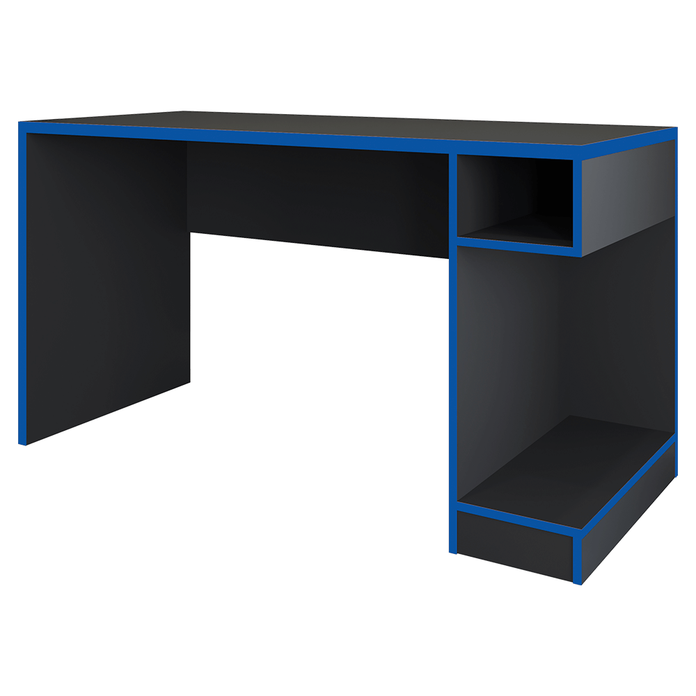 Mesa Gamer Ellie C/ 1 Nicho Preto / Azul | MadeiraMadeira