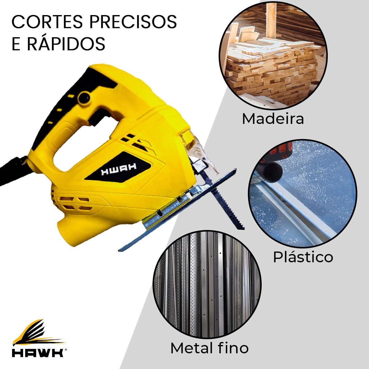 Serra Tico-tico 400w com Lamina de Corte 127v Hw2050 Hawk | MadeiraMadeira