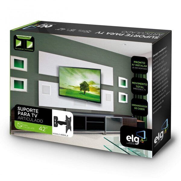 Suporte Articulado de Parede para TV Até 42 Polegadas Vesa200 Elg ...