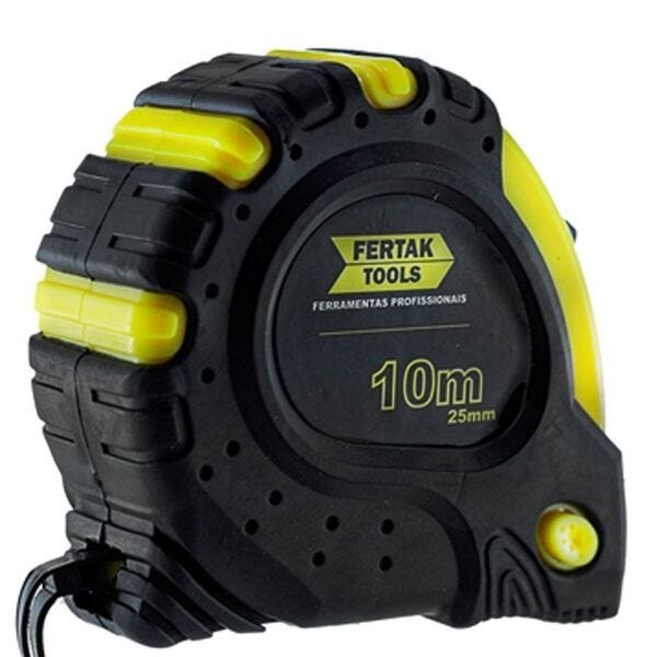 Trena Emborrachada 10 Metros 25Mm com 3 Trava Fertak Tools | MadeiraMadeira