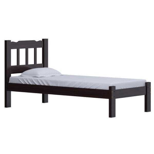 Cama de Solteiro Perola de Madeira Maciça Reforçada Tabaco | MadeiraMadeira