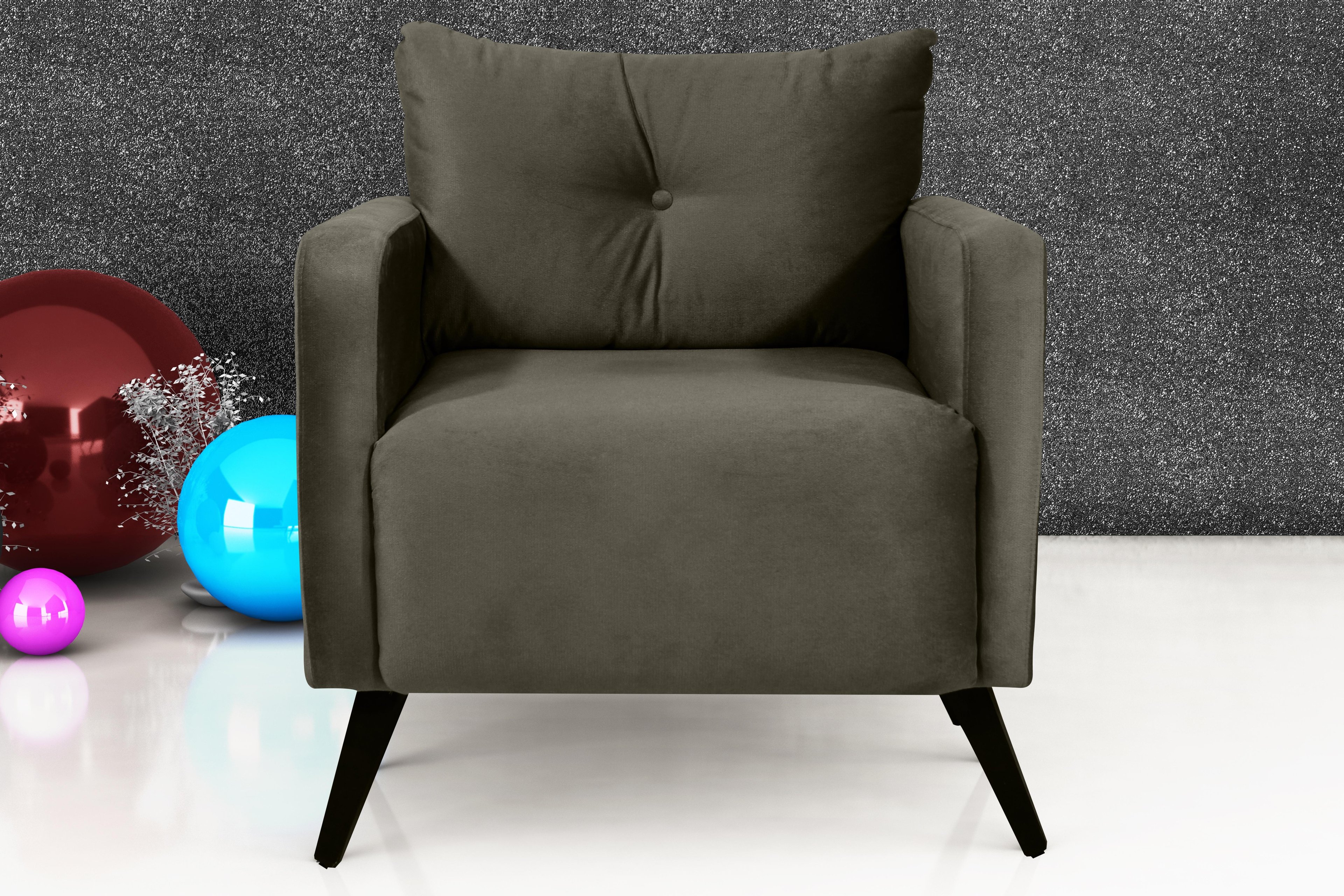 Poltrona Decorativa Bahamas Turkey Marrom F444 - Matrix | MadeiraMadeira