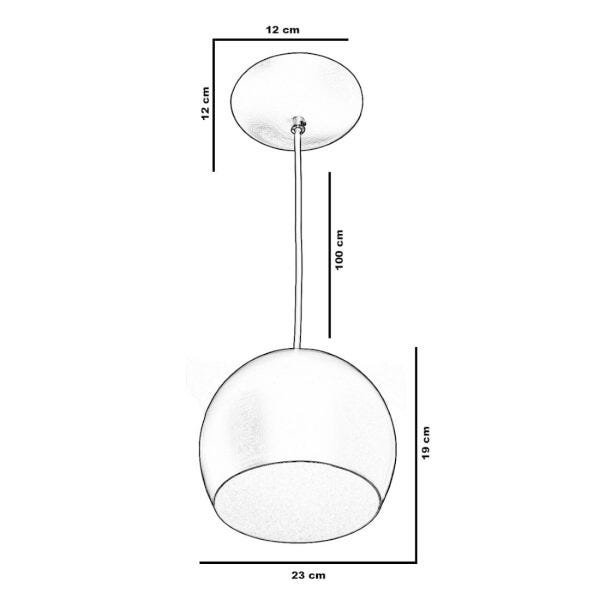 Lustre Pendente Bola Pequena Alumínio 23cm Cereja Metalico | MadeiraMadeira