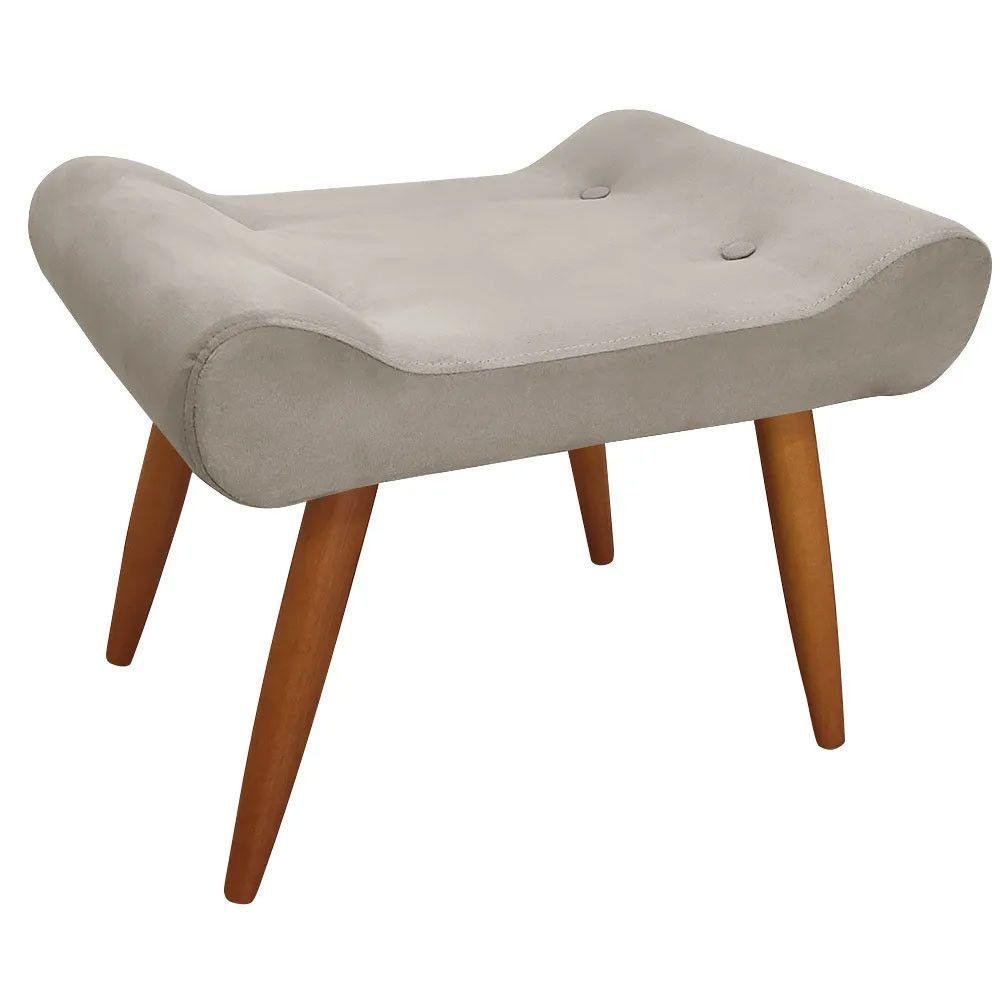 Puff Decorativo Lara Veludo Speciale Home Bege Marfim | MadeiraMadeira