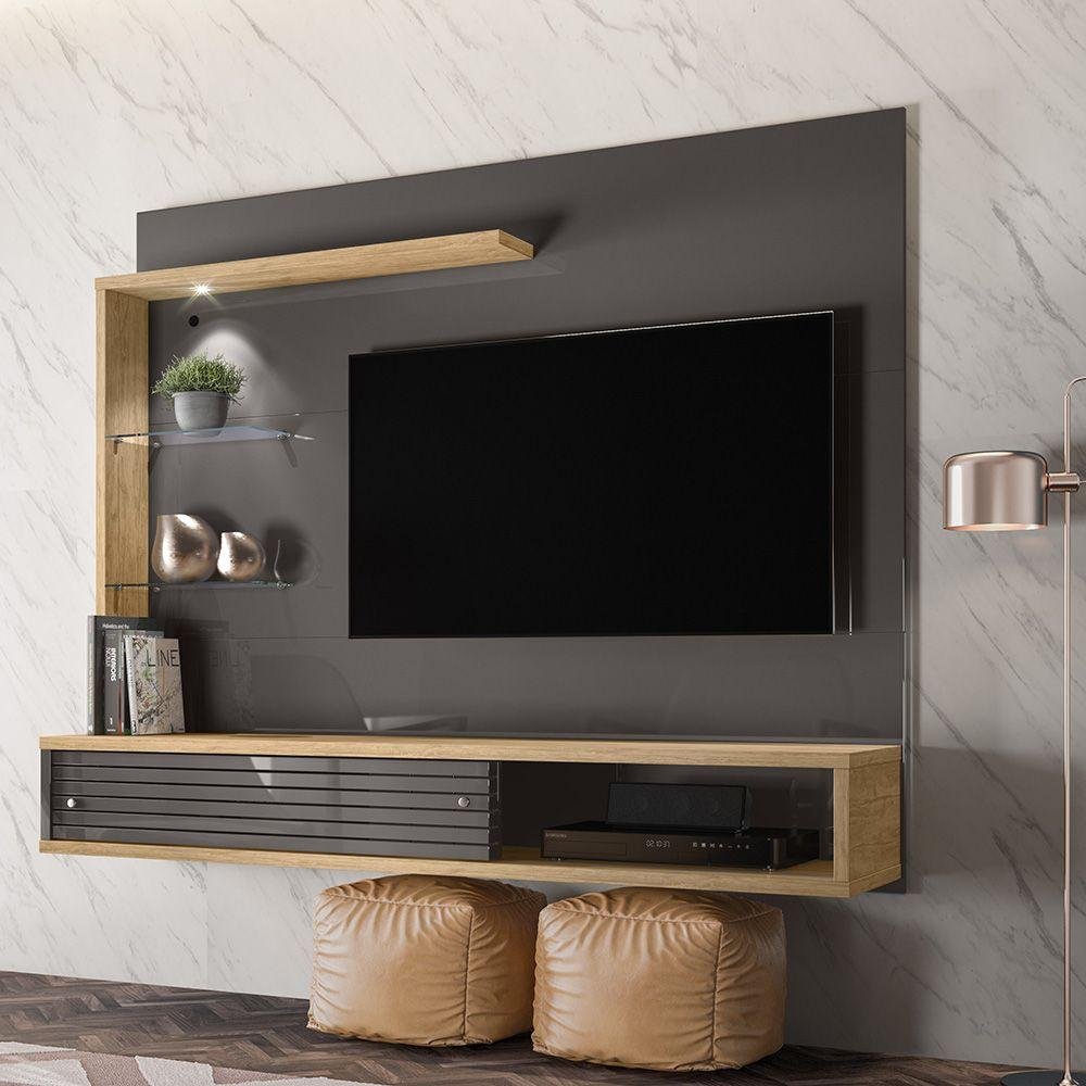Painel Bancada Suspensa Tv 50 Frizz Select Titanio Carvalho ...
