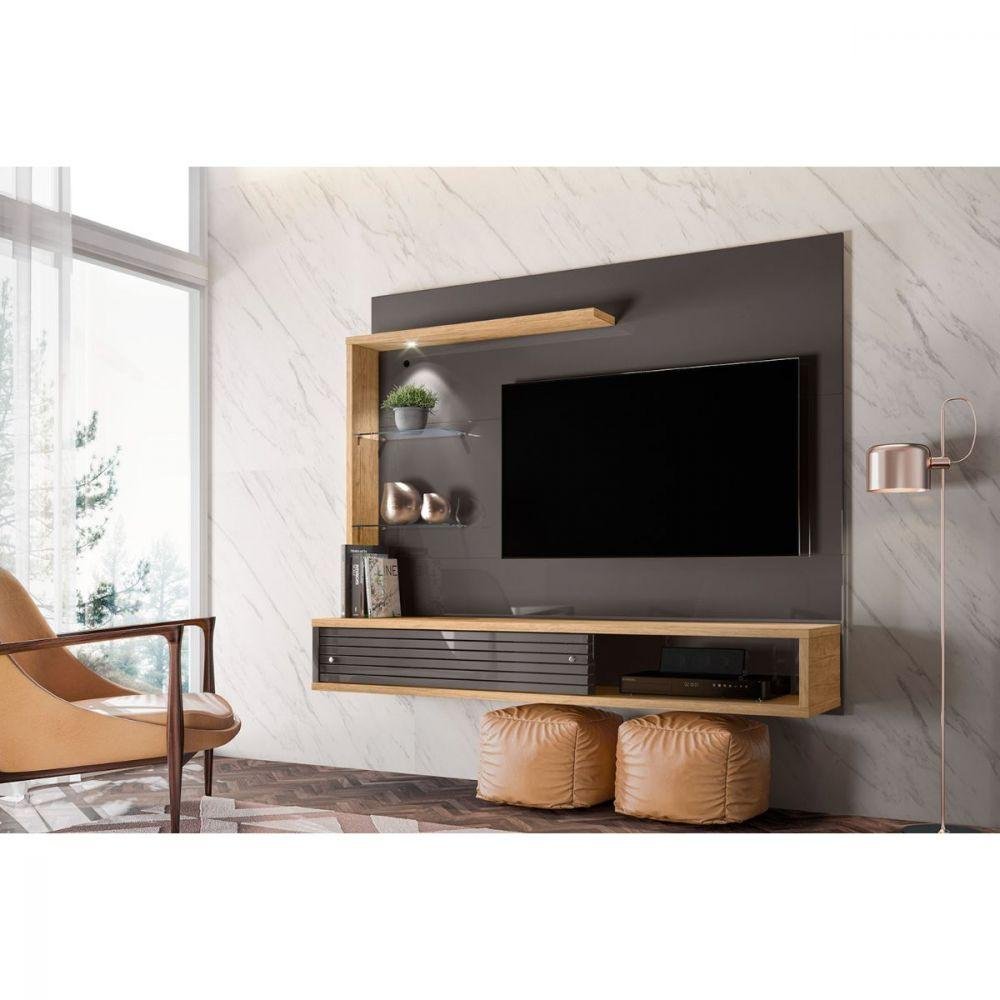 Painel Bancada Suspensa Tv 50 Frizz Select Titanio Carvalho ...