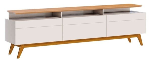 Rack Classic +3G 180cm Off White com Nature - Imcal Móveis | MadeiraMadeira