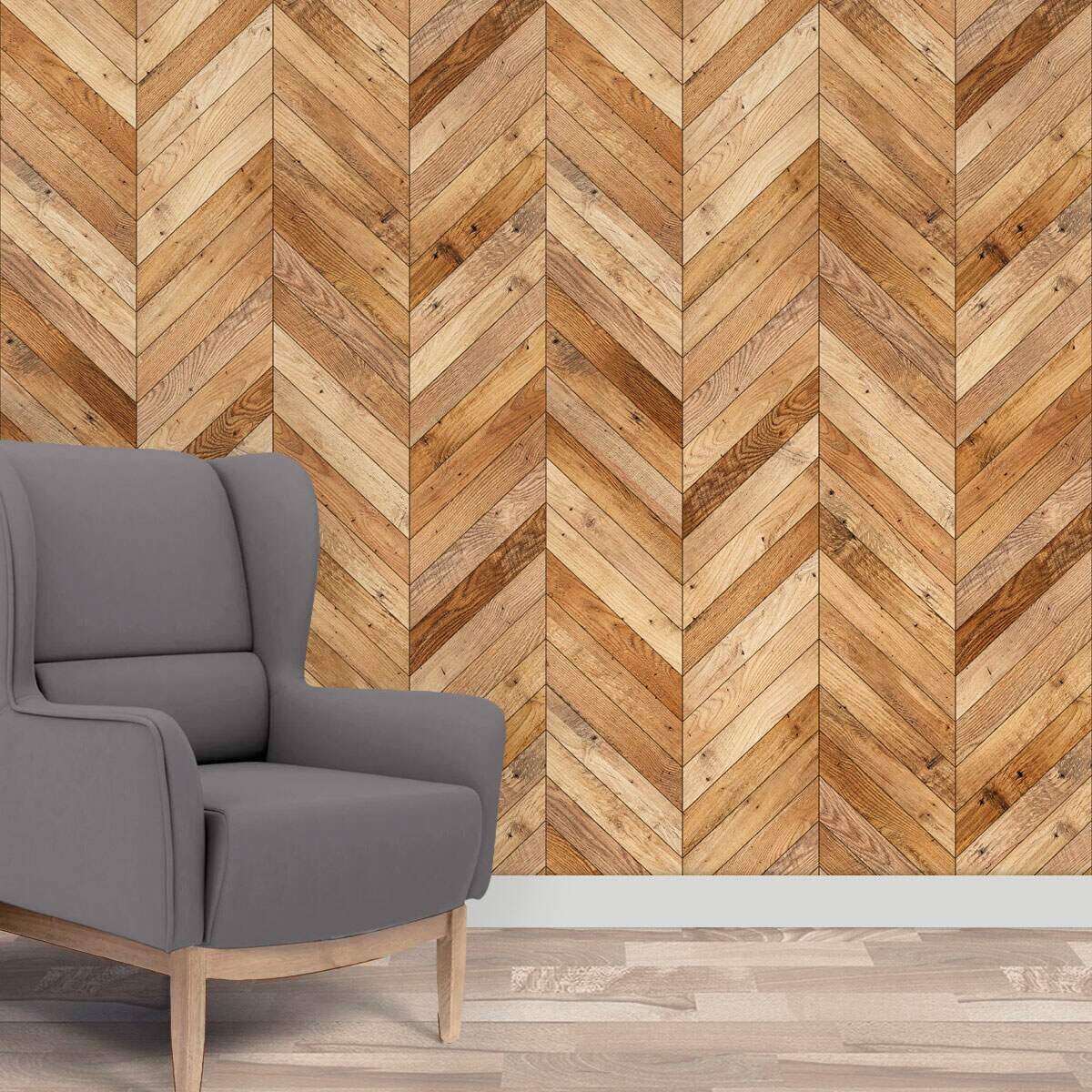 Papel de Parede Chevron Mod - 164-60x300cm | MadeiraMadeira