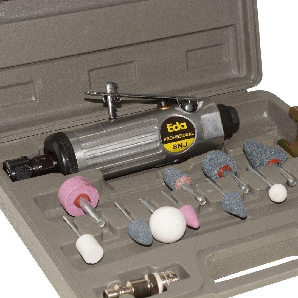 Mini Retífica e Esmeril Pneumático 8NJ c/ Maleta e Acessórios EDA | MadeiraMadeira
