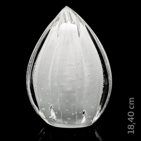 Vaso Pinha Em Cristal Murano Branco - São Marcos | MadeiraMadeira