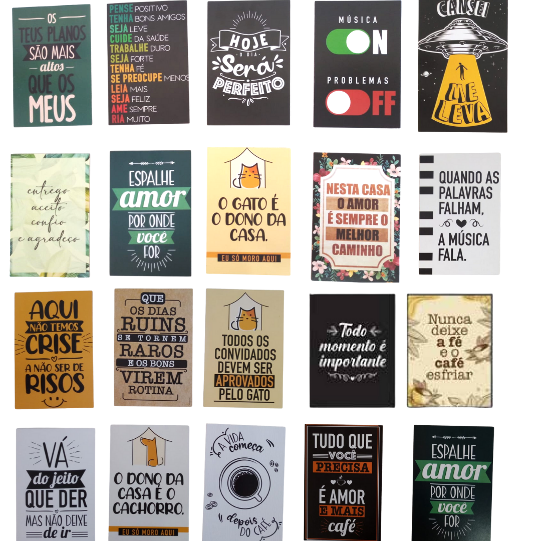 Kit 20 Placas Decorativas 13,5x19,5 Mdf Frases Atacado | MadeiraMadeira