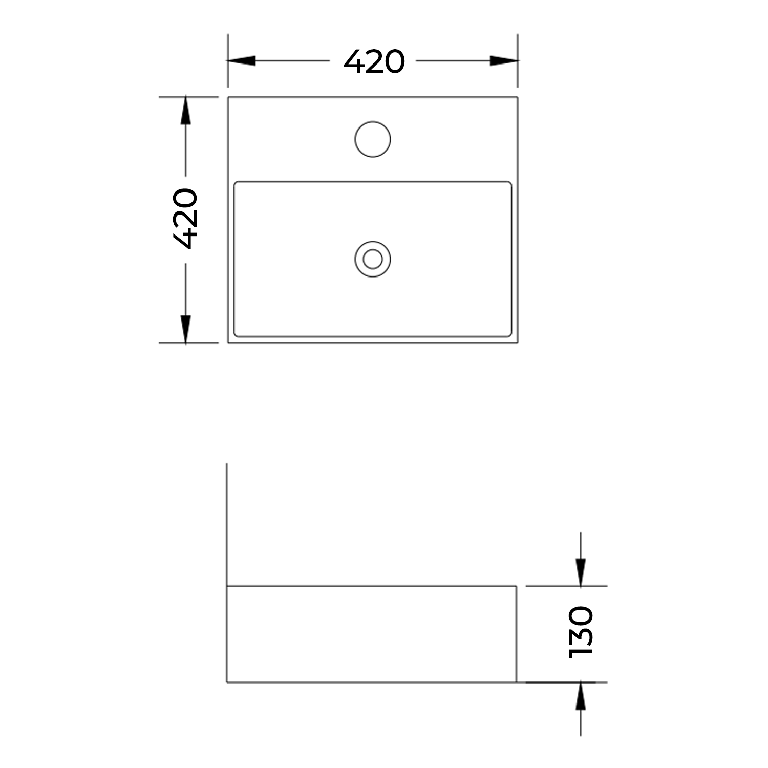 Cuba de Apoio Quadrada MV47 42x42 | MadeiraMadeira