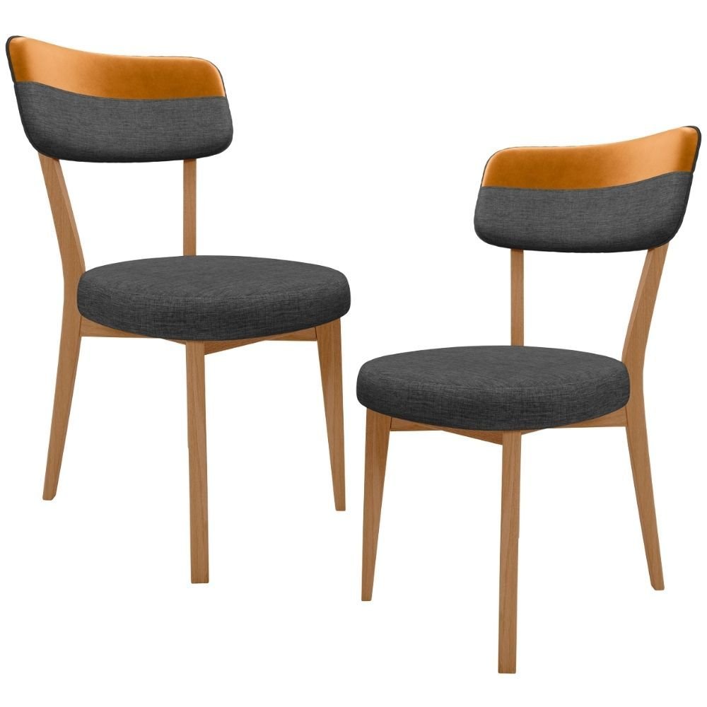 Kit 02 Cadeiras Decorativa Estofada Base Madeira Roy L02 Couríssimo ...