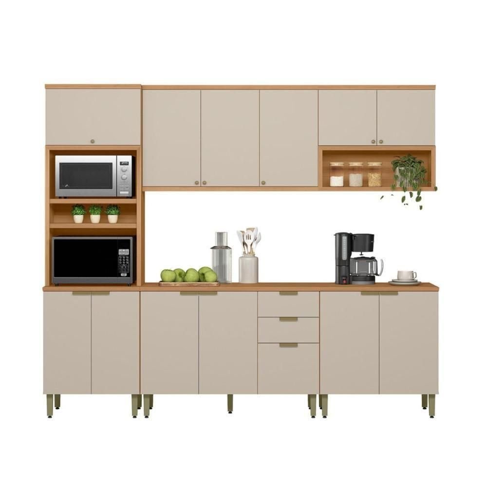 Jogo de Cozinha Compacta Dublin Jequitiba Off White | MadeiraMadeira