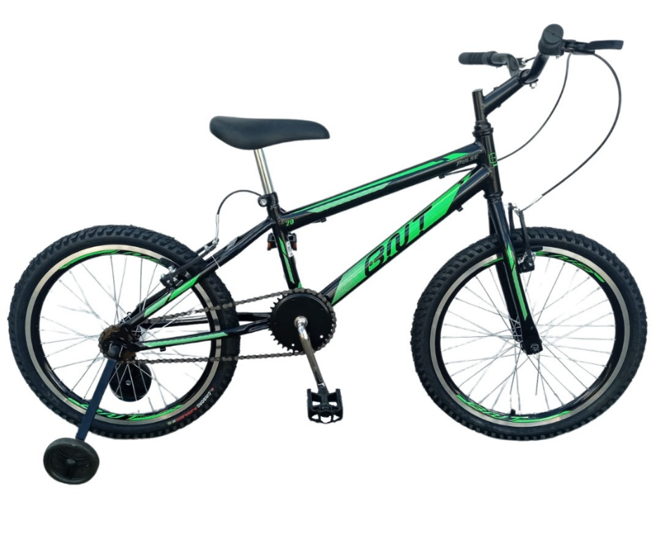 BICICLETA ARO 20 BNT PULSE MTB FREIO V-BRAKE RODA LATERAL:Preto com ...