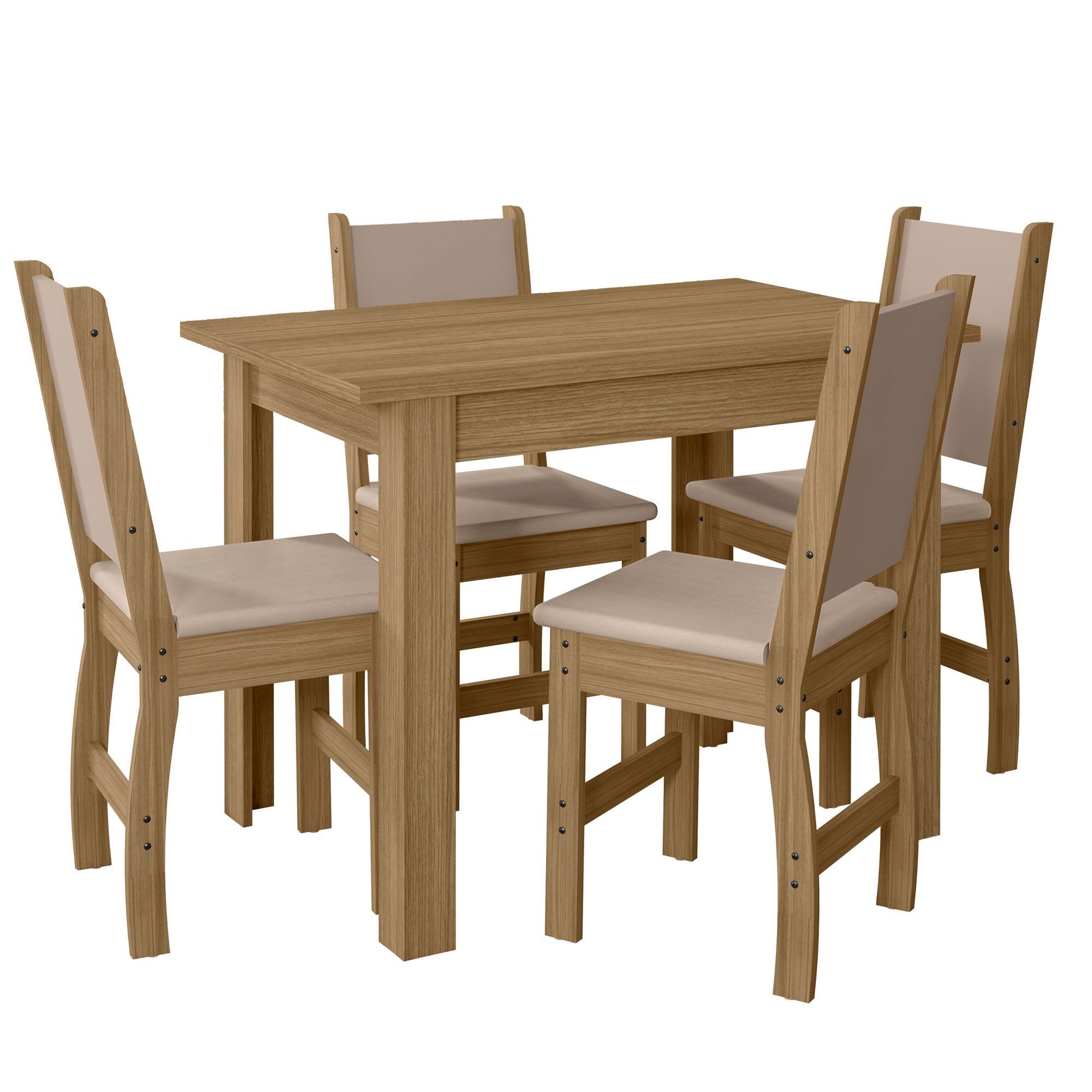 Conjunto Sala de Jantar Mesa Retangular 108cm Bellagio e 4 Cadeiras ...