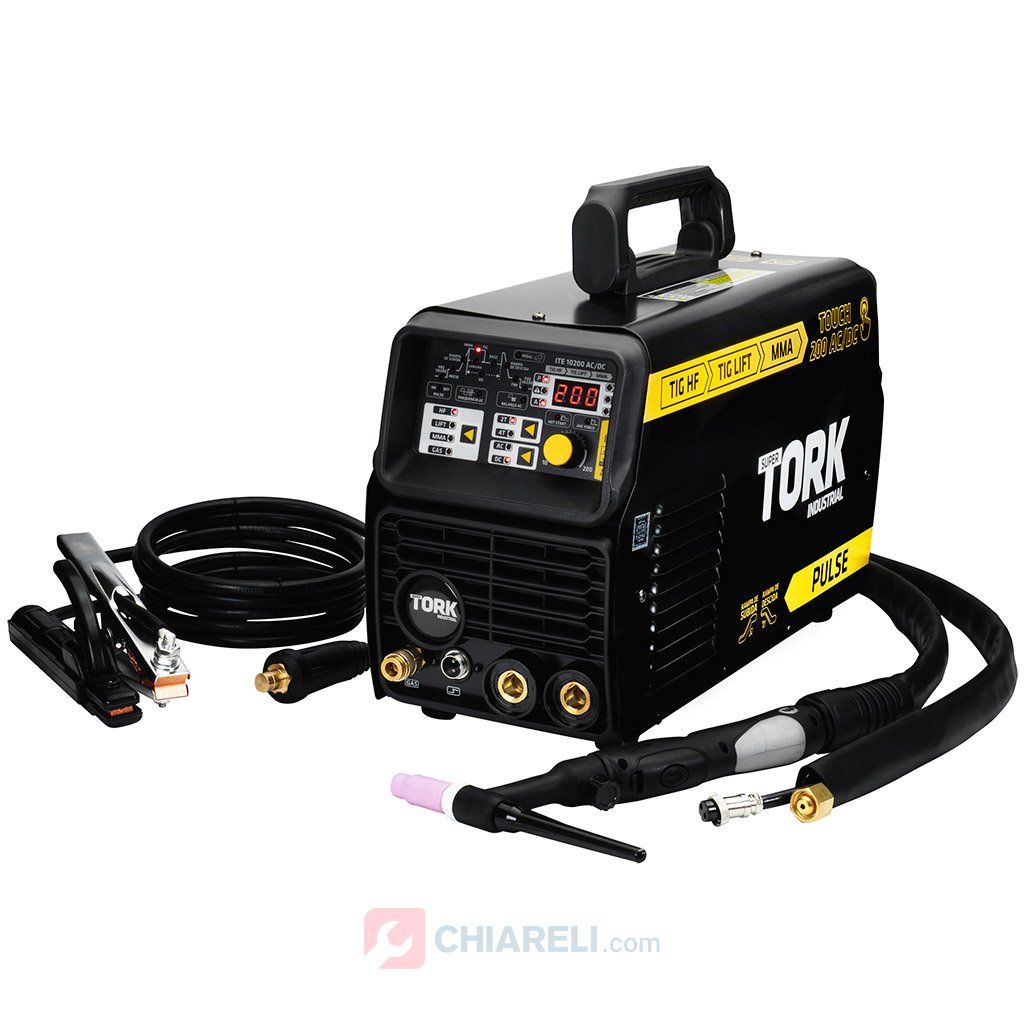 Inversora Solda SUPER TORK ITE-10200 AC/DC Touch TIG HF Pulsado TIG LIFT E MMA 200A - 220v ...