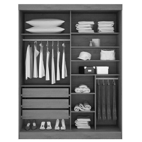 Guarda-Roupa 4 Portas 3 Gavetas Da Vinci D' Doro - Carvalho 67 ...